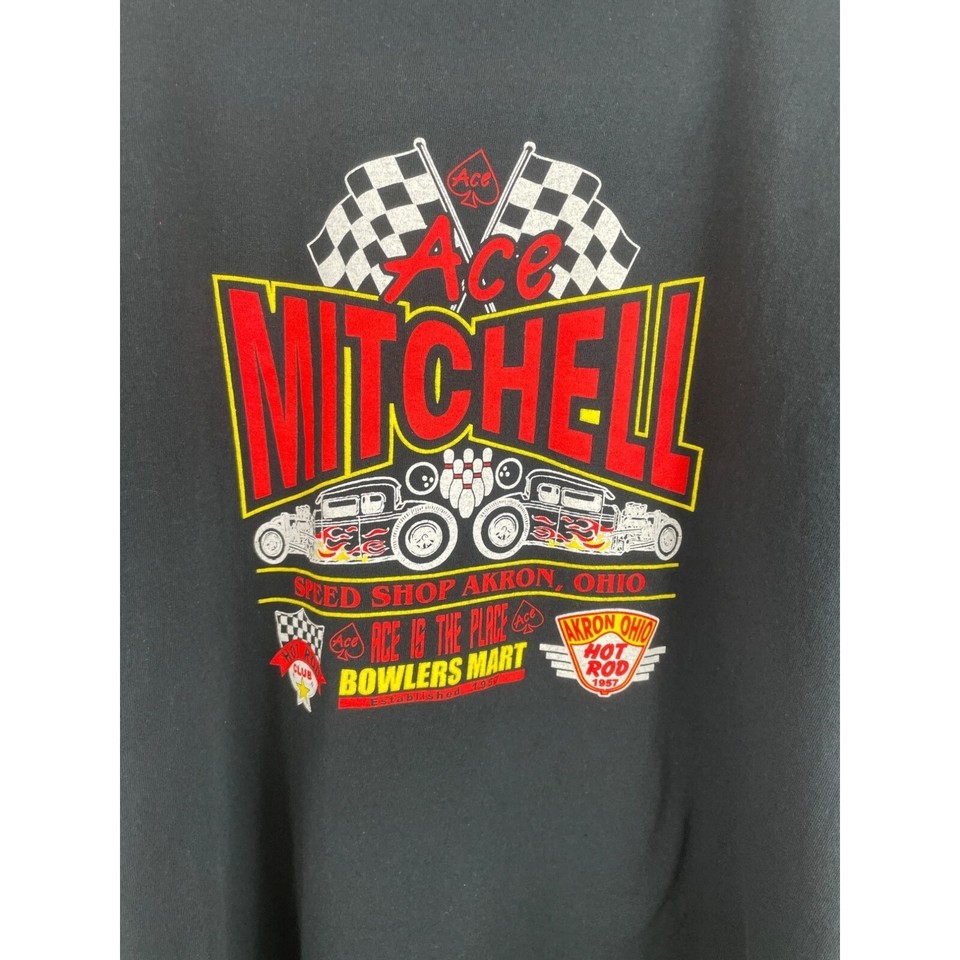 Ace Mitchell Speed Shop Bowlers Mart Akron Ohio Mens Size XL Black T-shirt | eBay