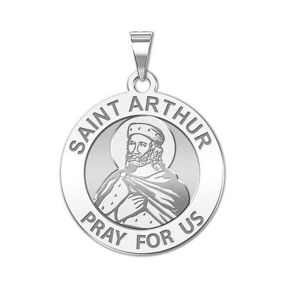 PicturesOnGold.com Saint Arthur Round Religious Medal - - 3/4 X 3/4 ...