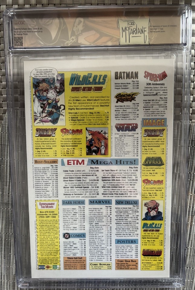 Spawn #1 CGC SS 9.8 Signed By Todd McFarlane - With Spawn Custom Label ...