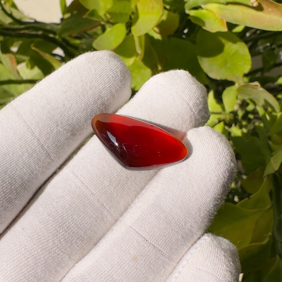 Natural Hessonite Garnet Fancy Shape Cabochon 25x12.5x5 mm, 15.95 ...