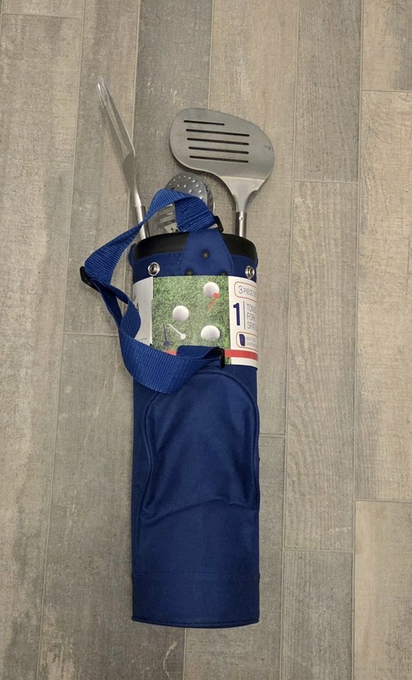 Michelob Ultra Mini Golf Bag BBQ Grill Tool Set Spatula Tongs Fork New ...
