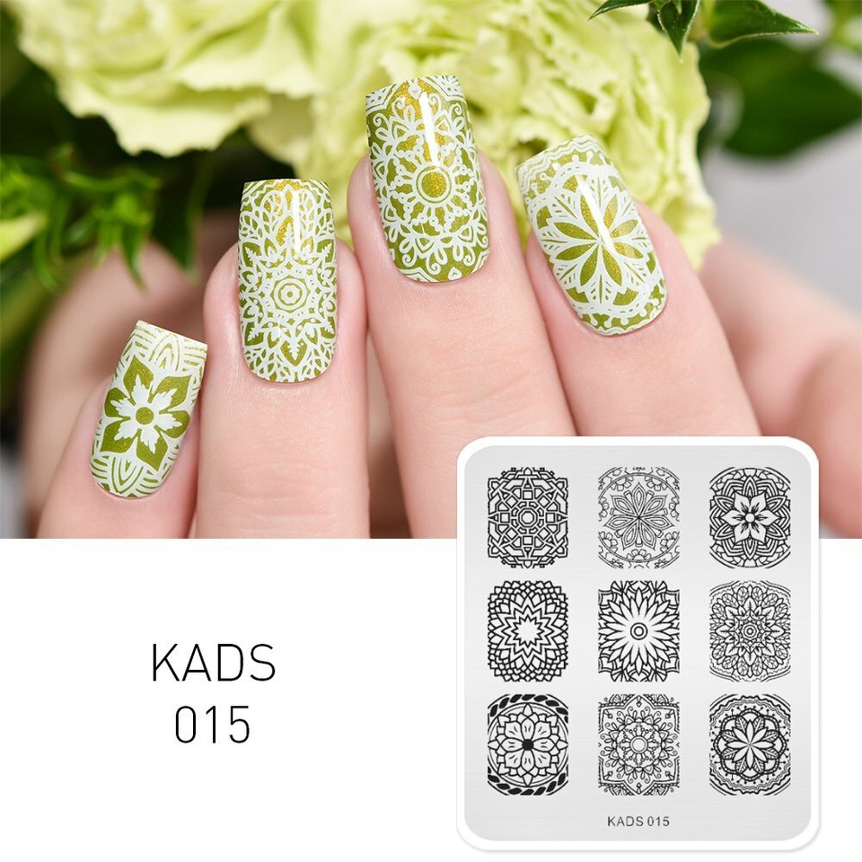 KADS Stamping Plates Flower Nail Art Stamping Template Image Manicure ...