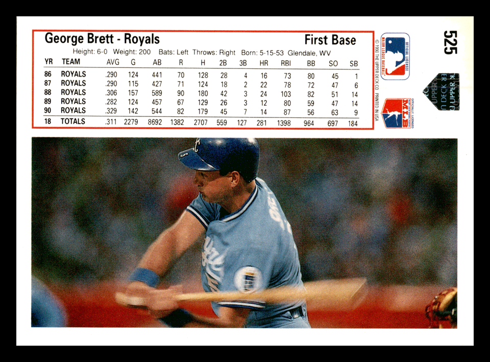 George Brett HOF 1991 Upper Deck #525 Kansas City Royals Mint | eBay