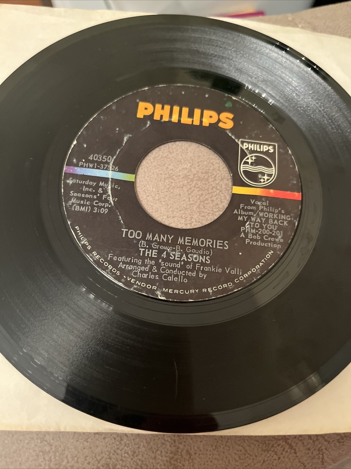 The 4 Seasons “Working My Way Back To You” 45 PHILIPS Label…60s Pop In ...