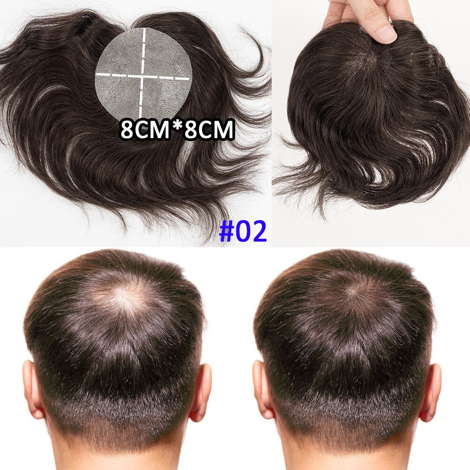 Bald Spot Hair Patch Toupee for Men Full PU Skin Base Cover-up Hair ...