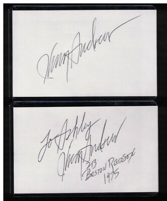 (2) KIM ANDREW INDEX CARD SIGNED 1975 BOSTON RED SOX PSA/DNA CERTIFIED ...