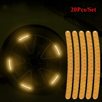 20pc Auto Radnabe Reifen Felge Reflektierende Streifen Abziehbild Band ...