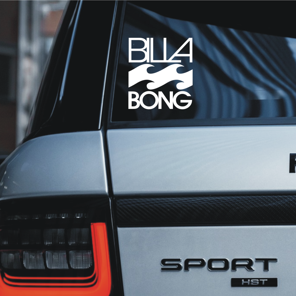 BILLABONG Die Cut White Vinyl Decal/Sticker 3.5 in x 3.9 in Surf Car ...