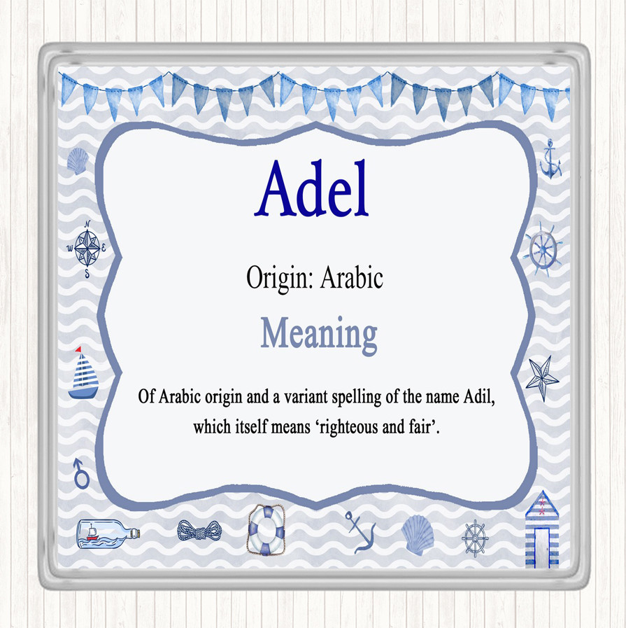 Adel Name Meaning Drinks Mat Coaster Nautical | eBay UK