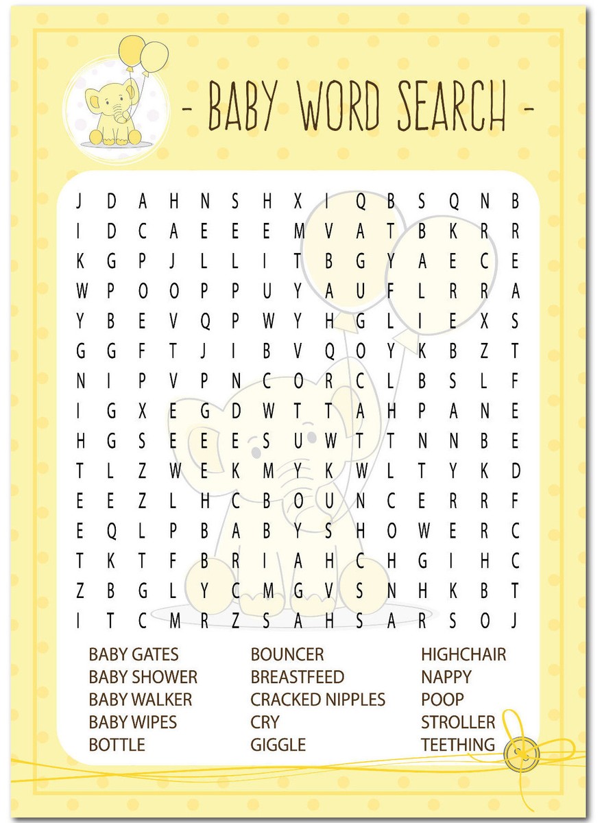 Baby Shower Word Puzzle