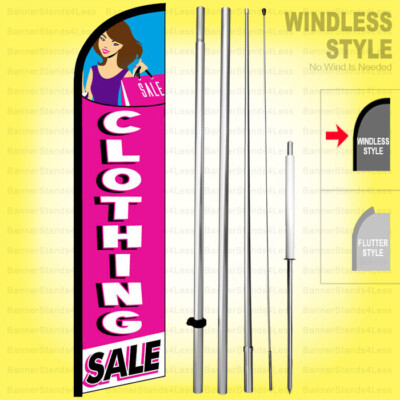 CLOTHING SALE - Windless Swooper Flag Kit 15' Tall Feather Banner Sign ...