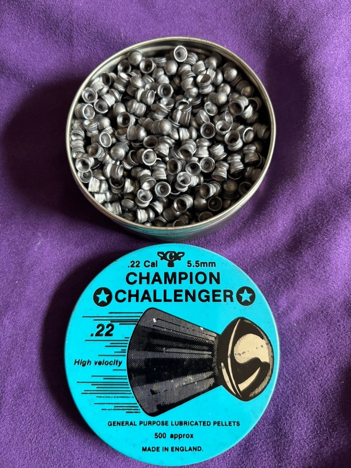 Rare tin of .22 Champion Challenger Air Rifle Pellets - 5.5mm Made in ...