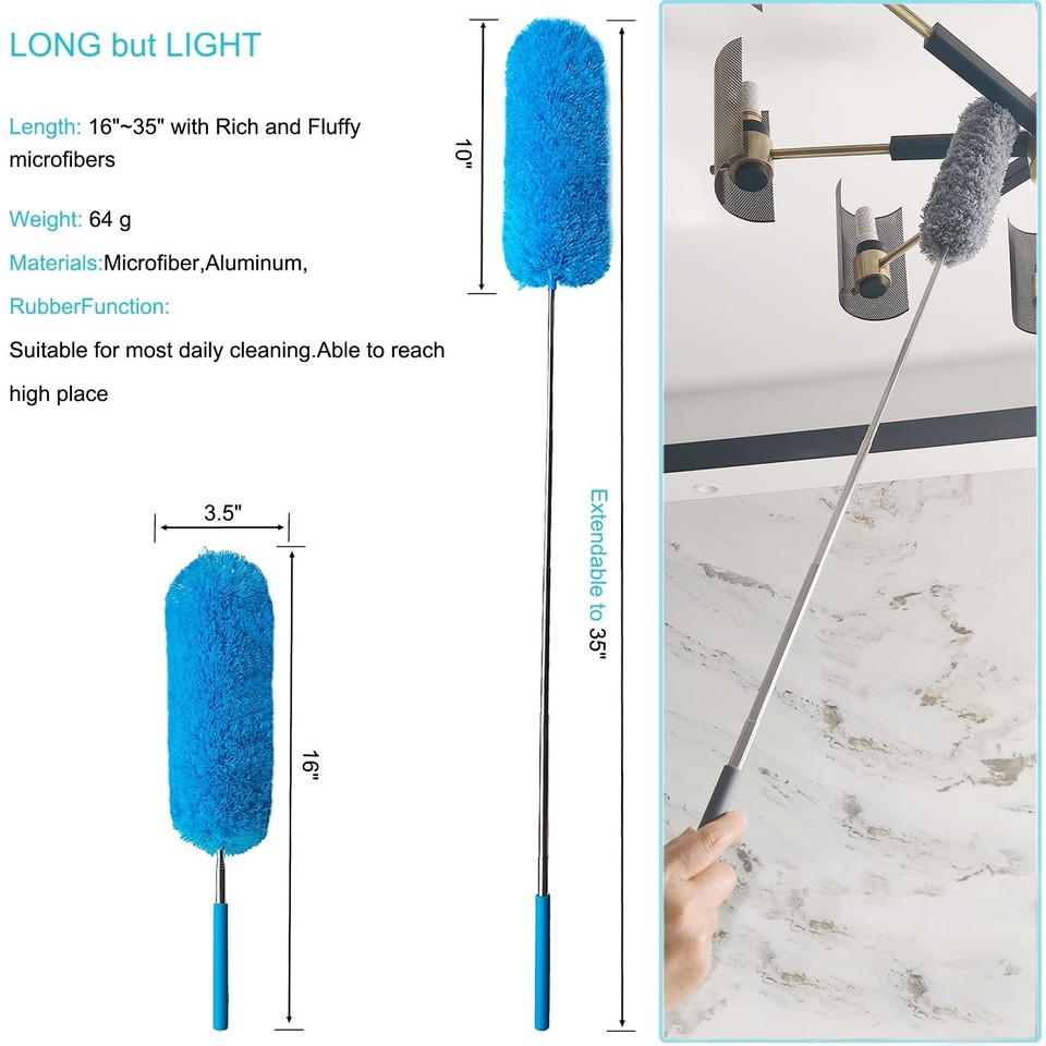 M-jump 3 PCS 15.7 to 35.5 Inch Extendable Telescoping Microfiber Duster Benda... | eBay