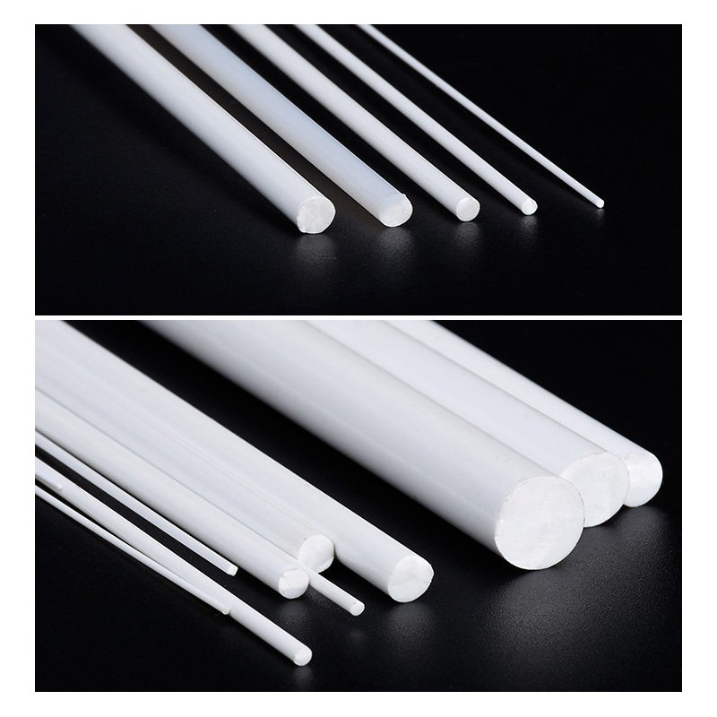 Ø0.5-10mm Solid Round ABS Plastic Rod Bar Length 250/500mm White Craft ...