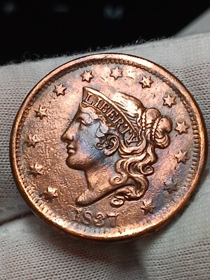 👉1837 Red Brown HEAD OF 1838 CORONET HEAD 1C. With Purple Toning | eBay