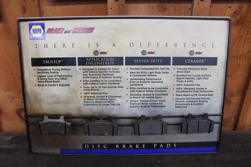 VINTAGE GAS SERVICE STATION NAPA AUTO PARTS DISC BRAKE PADS SIGN ...