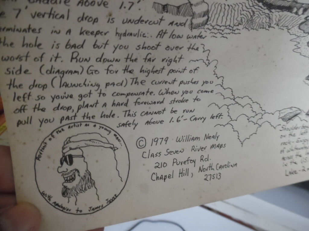 1979 William Nealy Chattooga River Whitewater Paddling Cartoon Map 1st ...