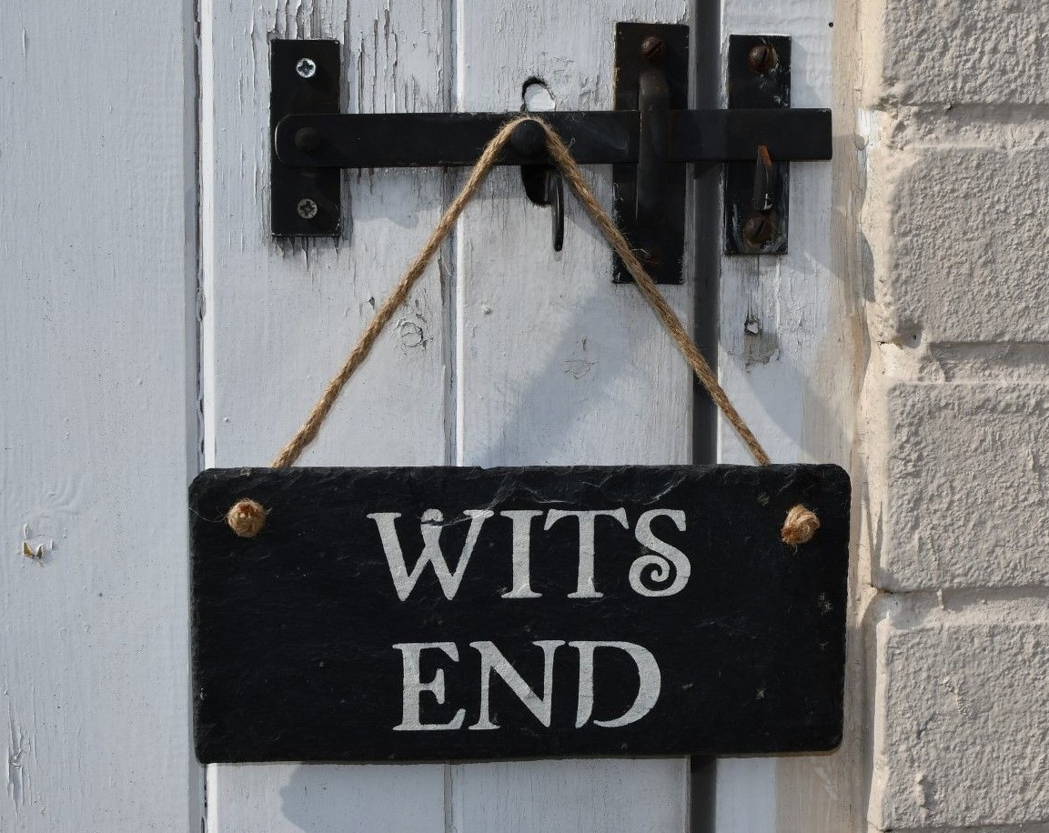 Funny Sign Hanging Slate Sign Funny Plaque Wits End Sign Funny Gift ...