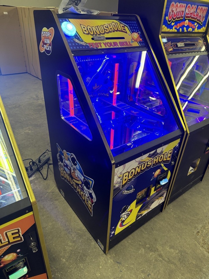 Coin Quarter Pusher Machine W/ Bill Coin Changer & Bonus Hole Blue ...