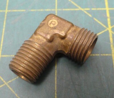 Parker 1/4" Male NPT X 1/2" Male Straight Thread 90° Elbow Brass Pipe ...