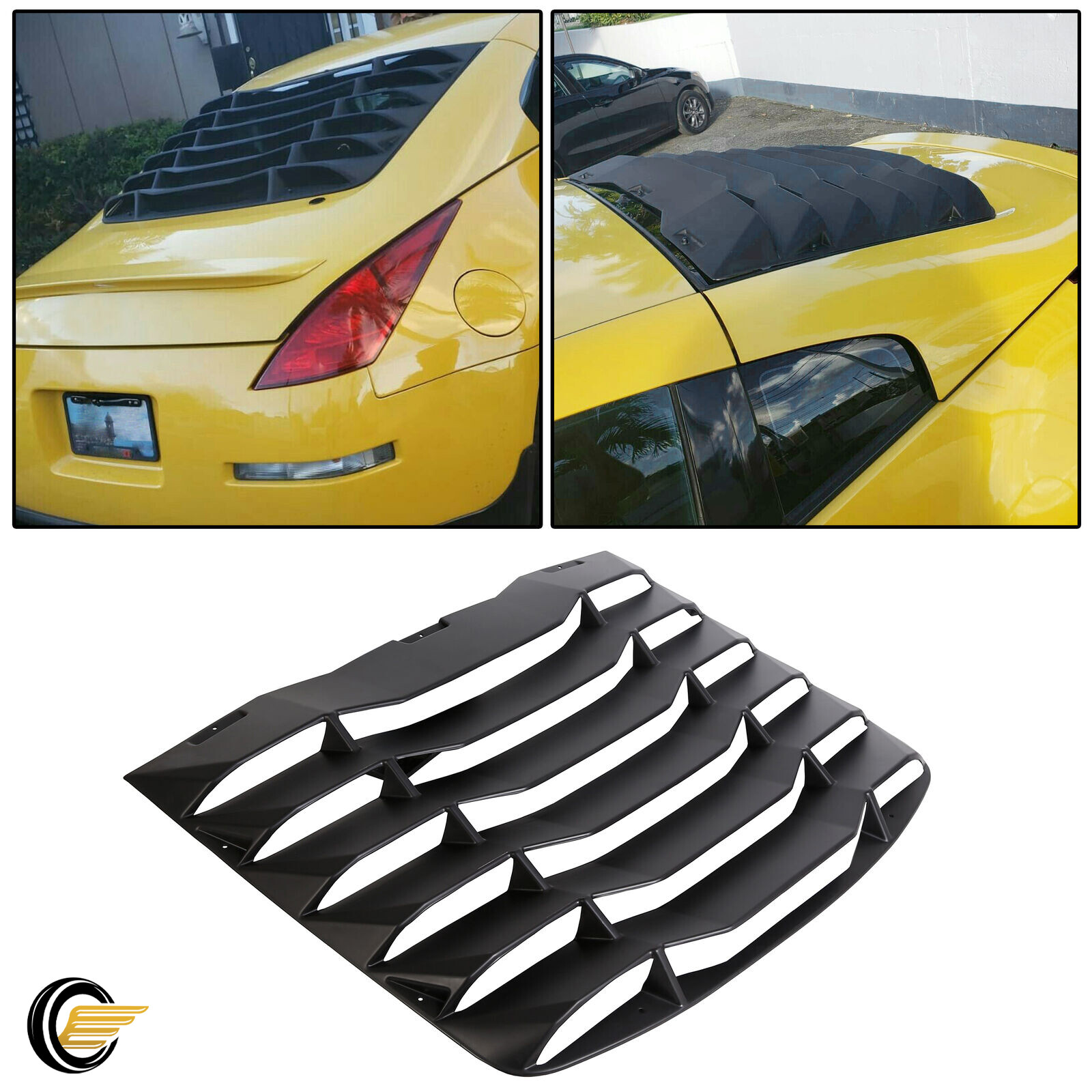 For 03-08 Nissan 350Z Matte Black Rear Windshield Louvers Cover ABS | eBay