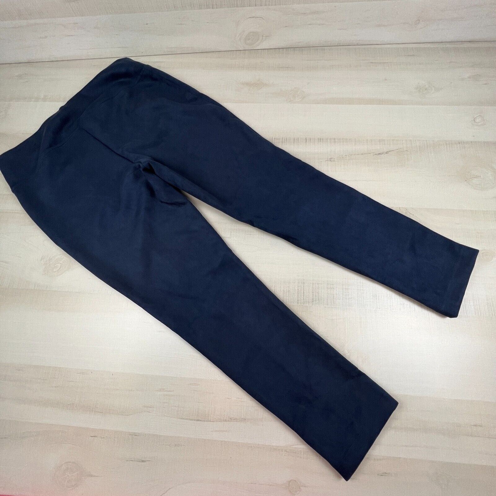 Andrew Marc Womens Leggings XL Blue Velour Pull On Pants Stretch Flat ...