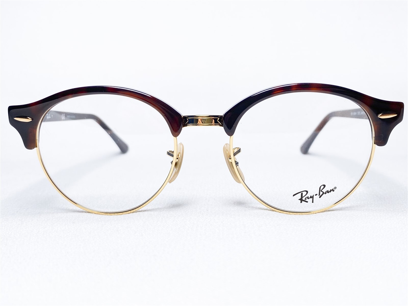 NEW Ray Ban Clubround RB4246V 2372 Red Havana Round Eyeglasses Frames ...