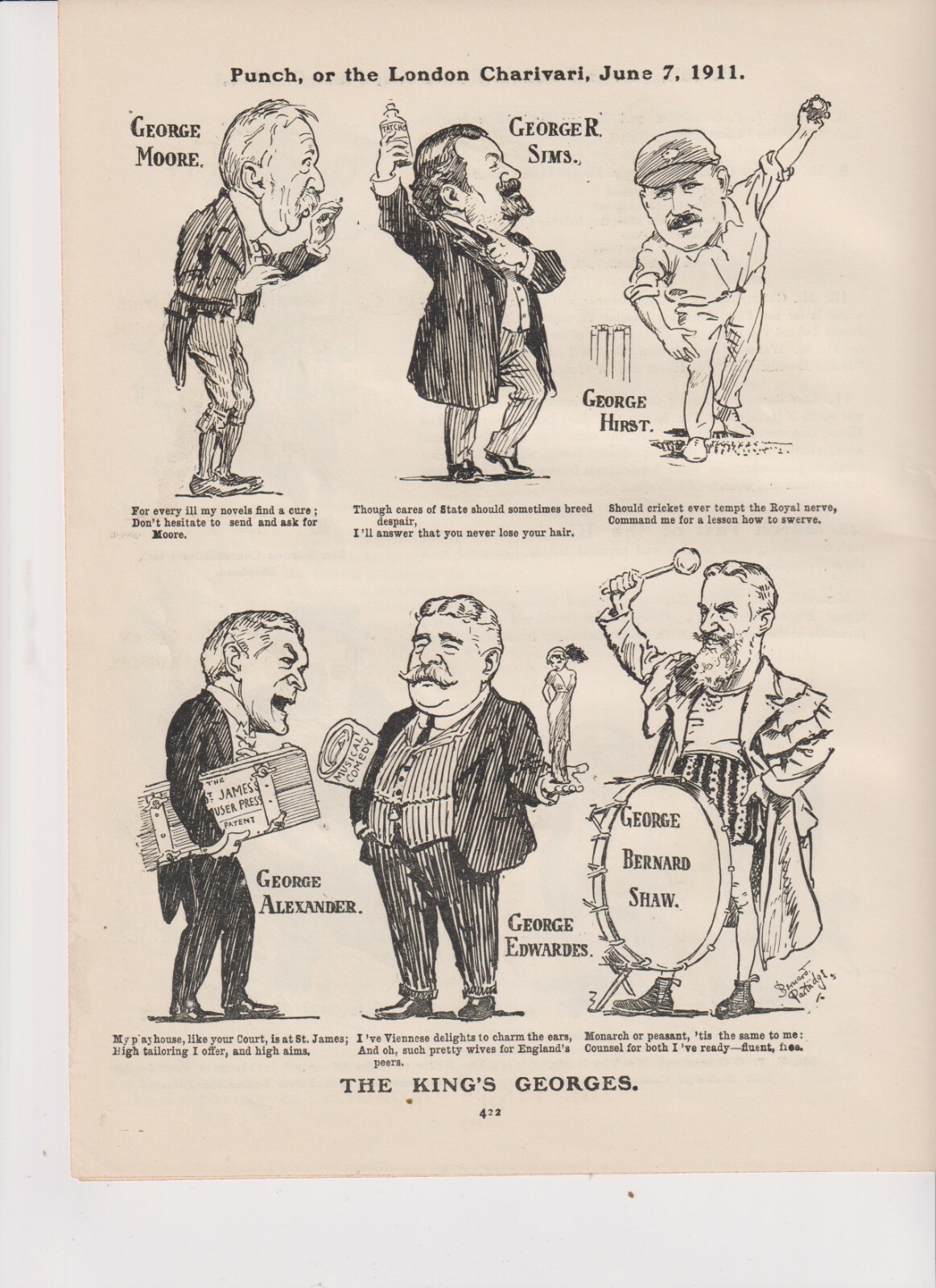 1911 2 Punch Cartoons on different Pages Coronation King George V ...