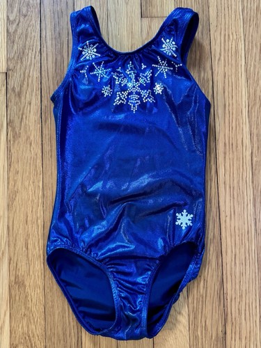SNOWFLAKE DESIGNS Adult XS Girls Gymnastics Leotard Blue Excellent ...