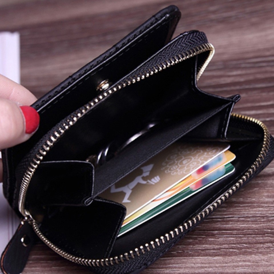 PU Mini Wallet Embroidered Square Coin Bag Change Purse Cards Bag | eBay