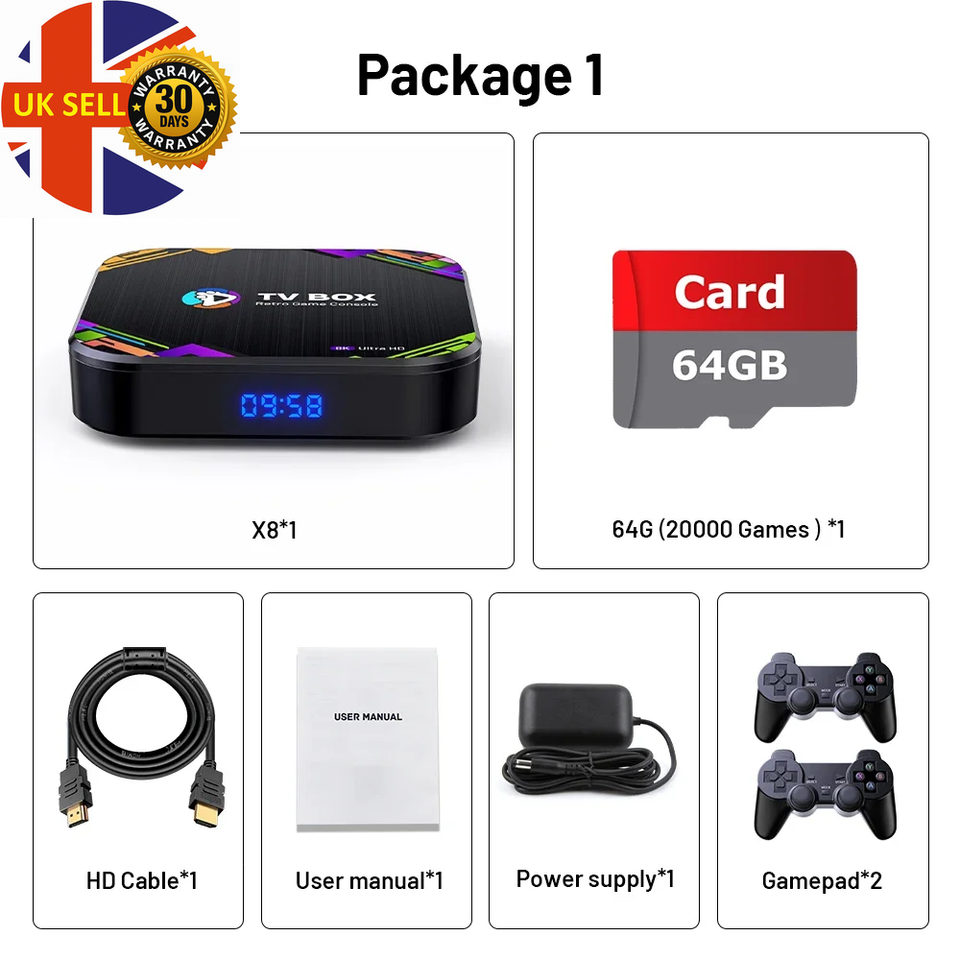 KINAHNK Super Console X8 Retro Video Game Console 30000 Video Games for ...