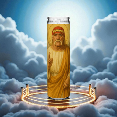 Saint Hulk Hogan Altar Prayer Candle | 8" unscented glass | Fitness ...