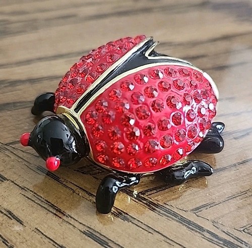 Cracker Barrel Enameled Bright Red Lady Bug Trinket Box | eBay