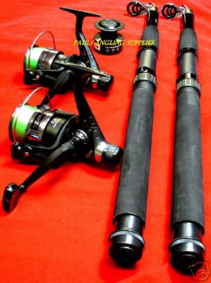 TFT 2 x Fishing Telescopic Travel Rods Reels Line 10ft | eBay UK