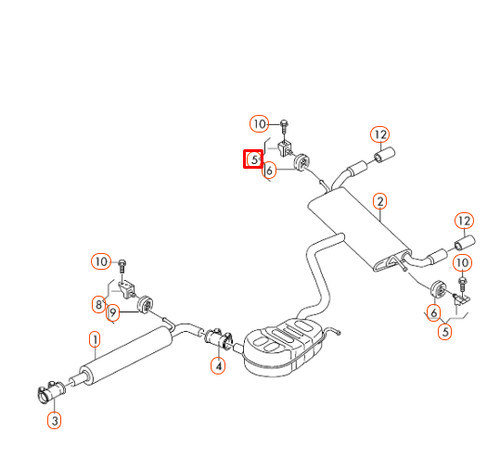 NEW AUDI A3 8V REAR EXHAUST SYSTEM RETAINER 5Q0253144E OEM | eBay
