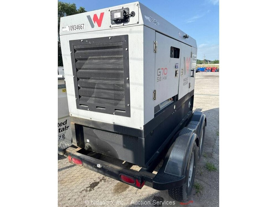 2019 Wacker Neuson G70 TF4 58 kW Towable Generator Trailer Kohler ...