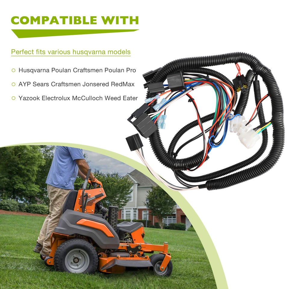 OE 532401104 Lawn Tractor Wire Harness for Husqvarna Craftsman Poulan ...