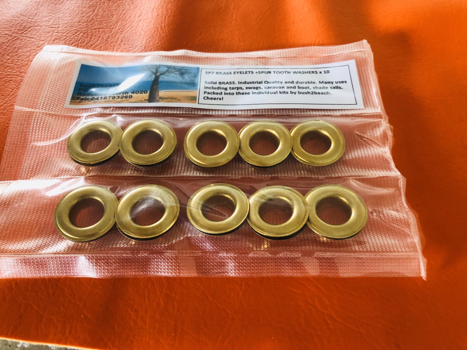 SP7 EYELETS SOLID BRASS + SPUR WASHERS x 10 inc POSTAGE WITH TRACKING ...