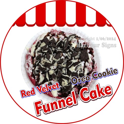 Red Velvet cookie Funnel Cake Decal Concession Food Truck C Sticker | eBay