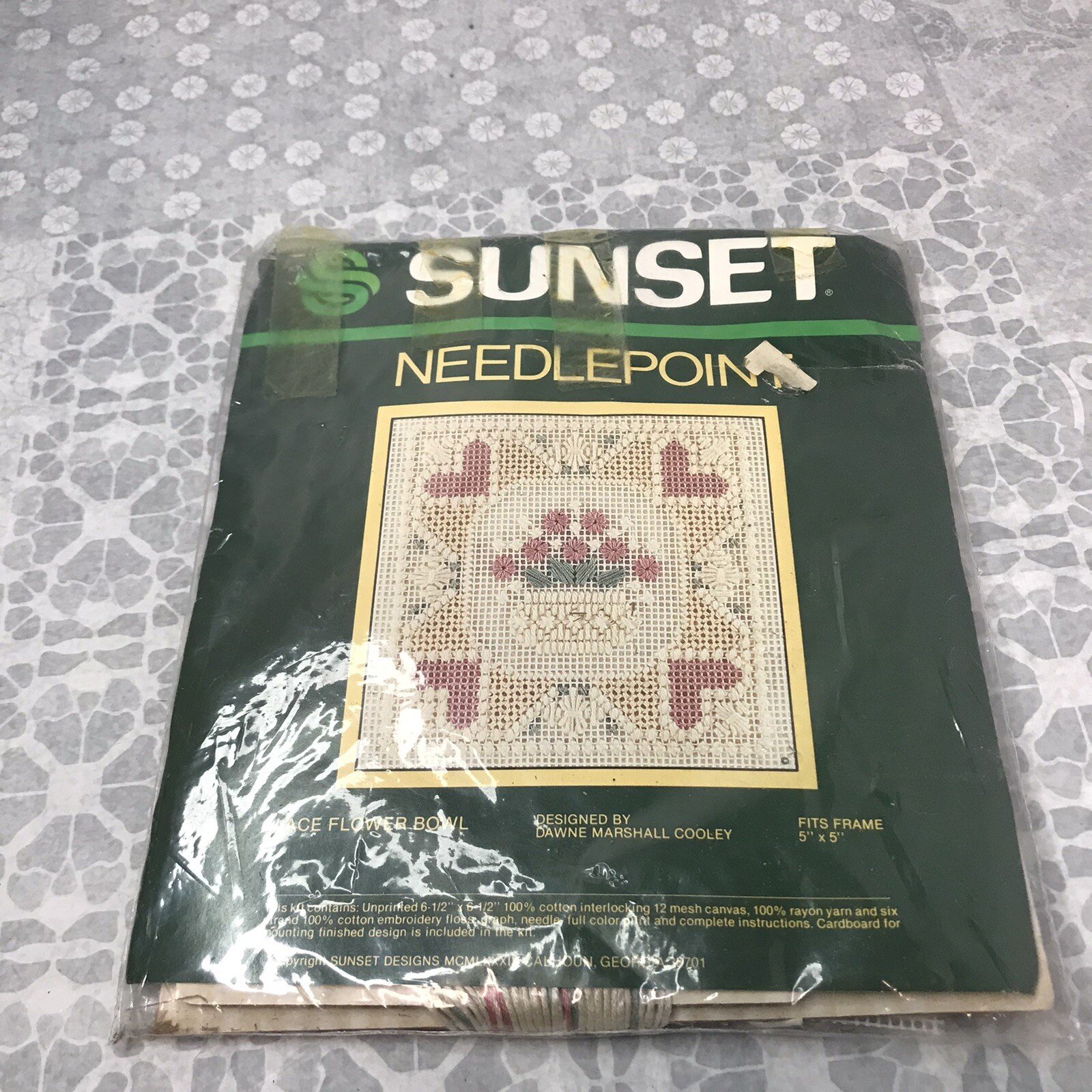 Sunset Lace Flower Bowl Needlepoint Kit # 5301 Dawn Marshall Cooley 5 ...