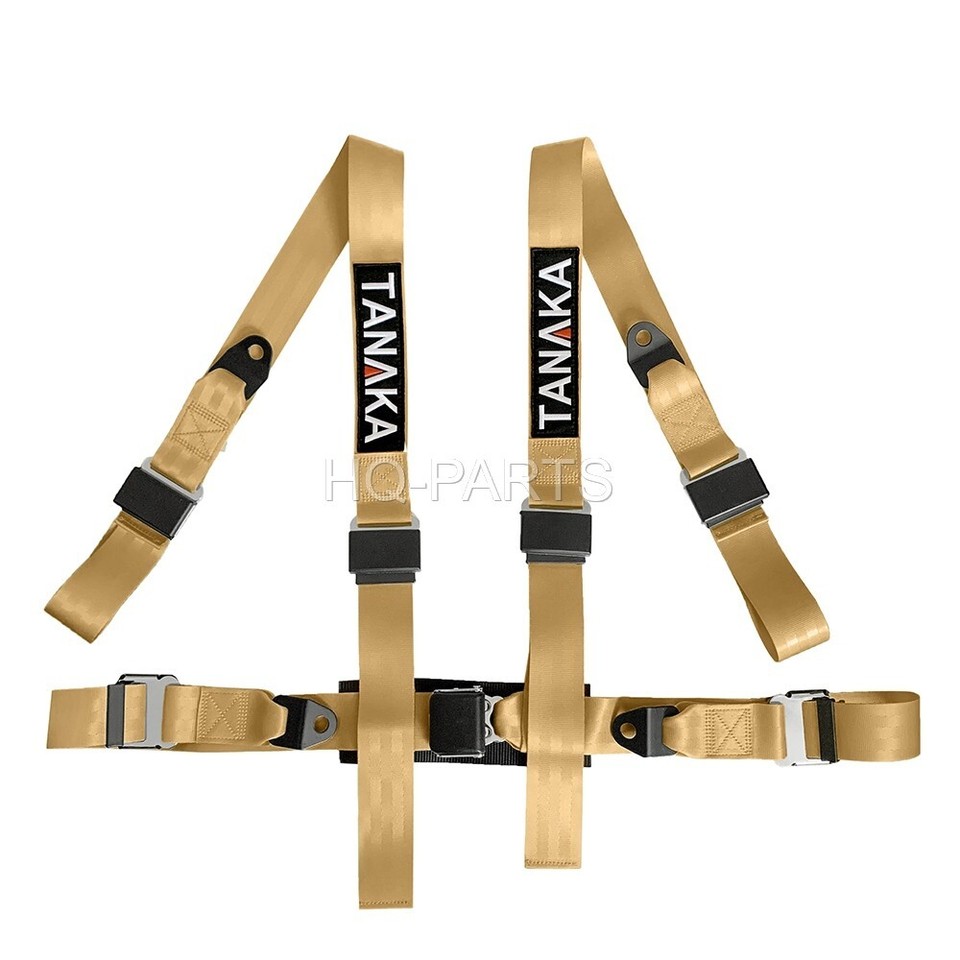 2X TANAKA UNIVERSAL DARK GOLD 4 POINT EZ RELEASE BUCKLE RACING SEAT ...