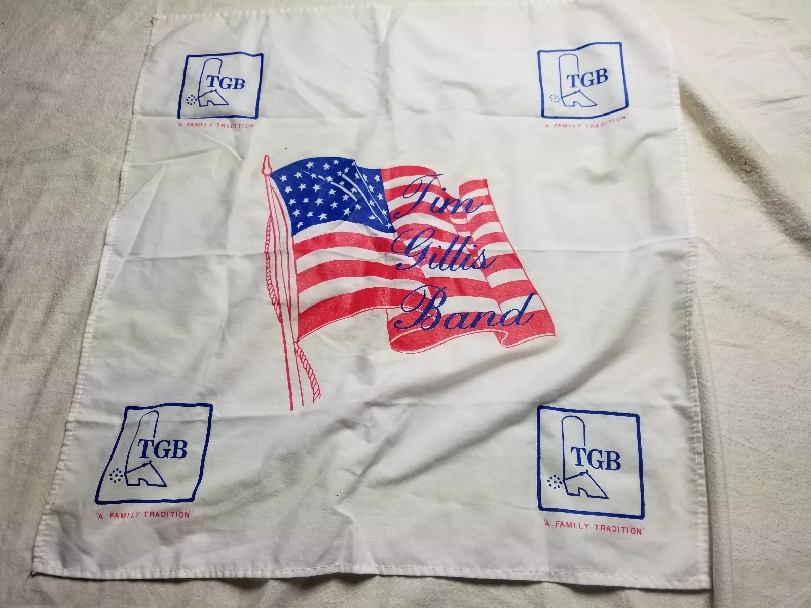 Vintage Tim Gillis Band USA FLAG COWBOY HANDKERCHIEF BANDANA | eBay