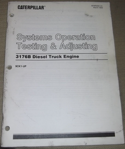 CAT CATERPILLAR 3176B TRUCK ENGINE SYSTEMS OPERATION TESTING ...