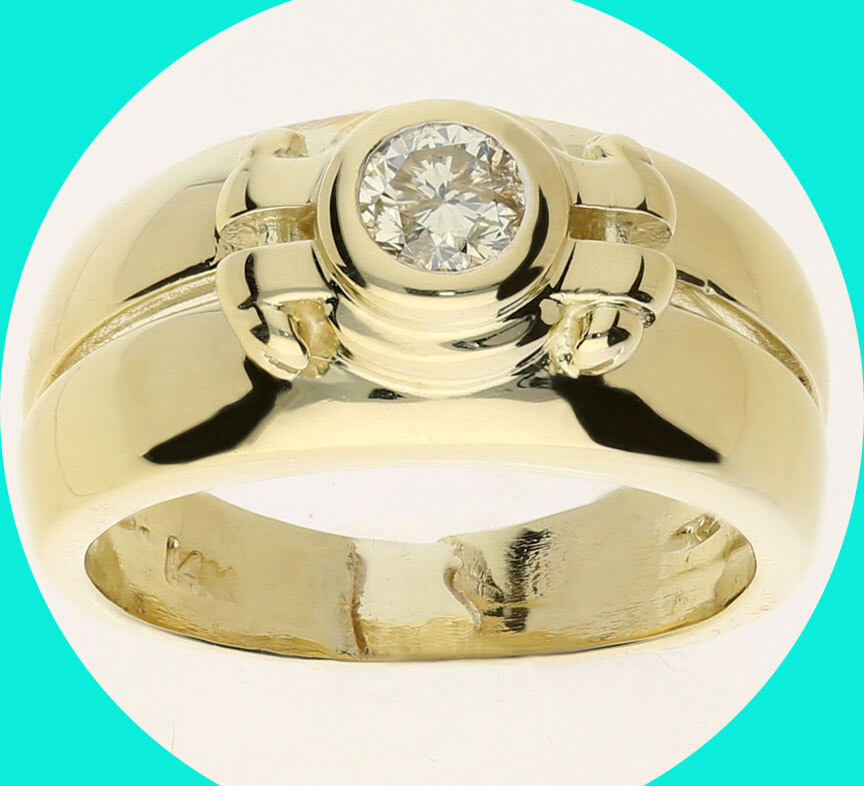 .37CT Diamond Solitaire Ring 14K Yellow Gold 8.4GM Size 7 | eBay