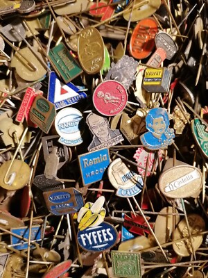 50 Rare, vintage, metal stick pins. Metal Advertising Pins from the ...