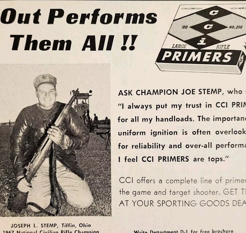 1968 Omark CCI Large Rifle Shell Bullet Primers Advertisement Hunting ...