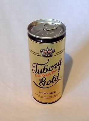 TUBORG GOLD BEER 16 OZ ALUMINUM CAN PULL TAB TOP EMPTY PINT BO VINTAGE ...