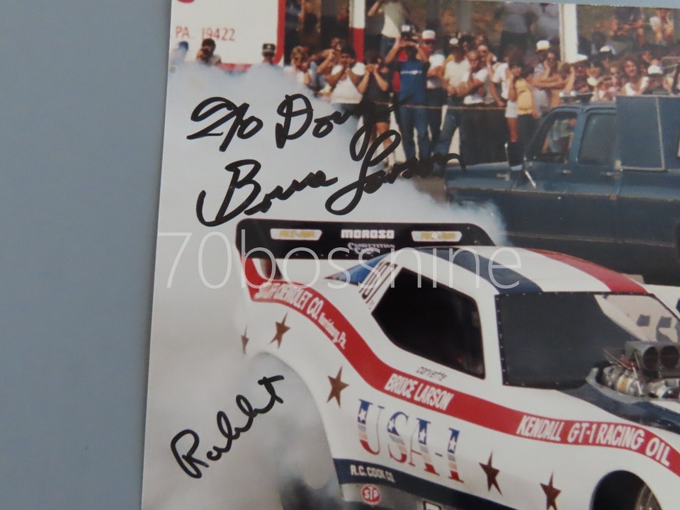 BRUCE LARSON USA-1 CORVETTE FUNNY CAR 8x10 PHOTO NHRA DRAG RACING PHOTO ...