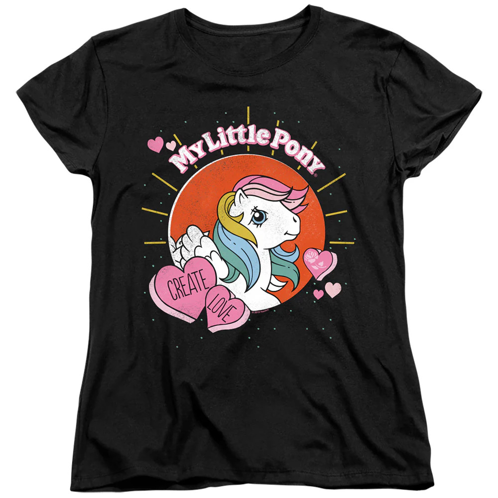 My Little Pony Retro Create Love Womens T Shirt Black | eBay