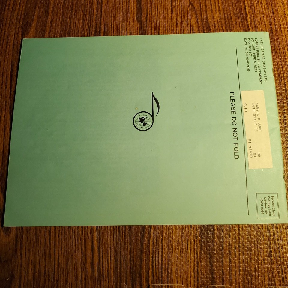 The Organist Magazine January 1985 Vol 88 No 6 Church Music Lorenz | eBay